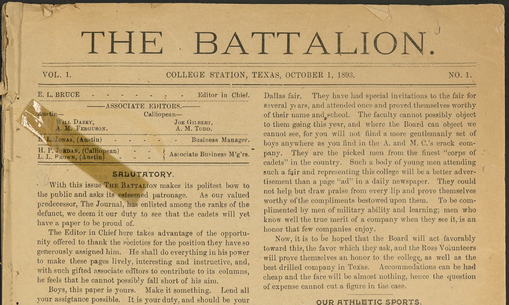 The Battalion’s first leaders made impact on Texas - TheQuickBatt